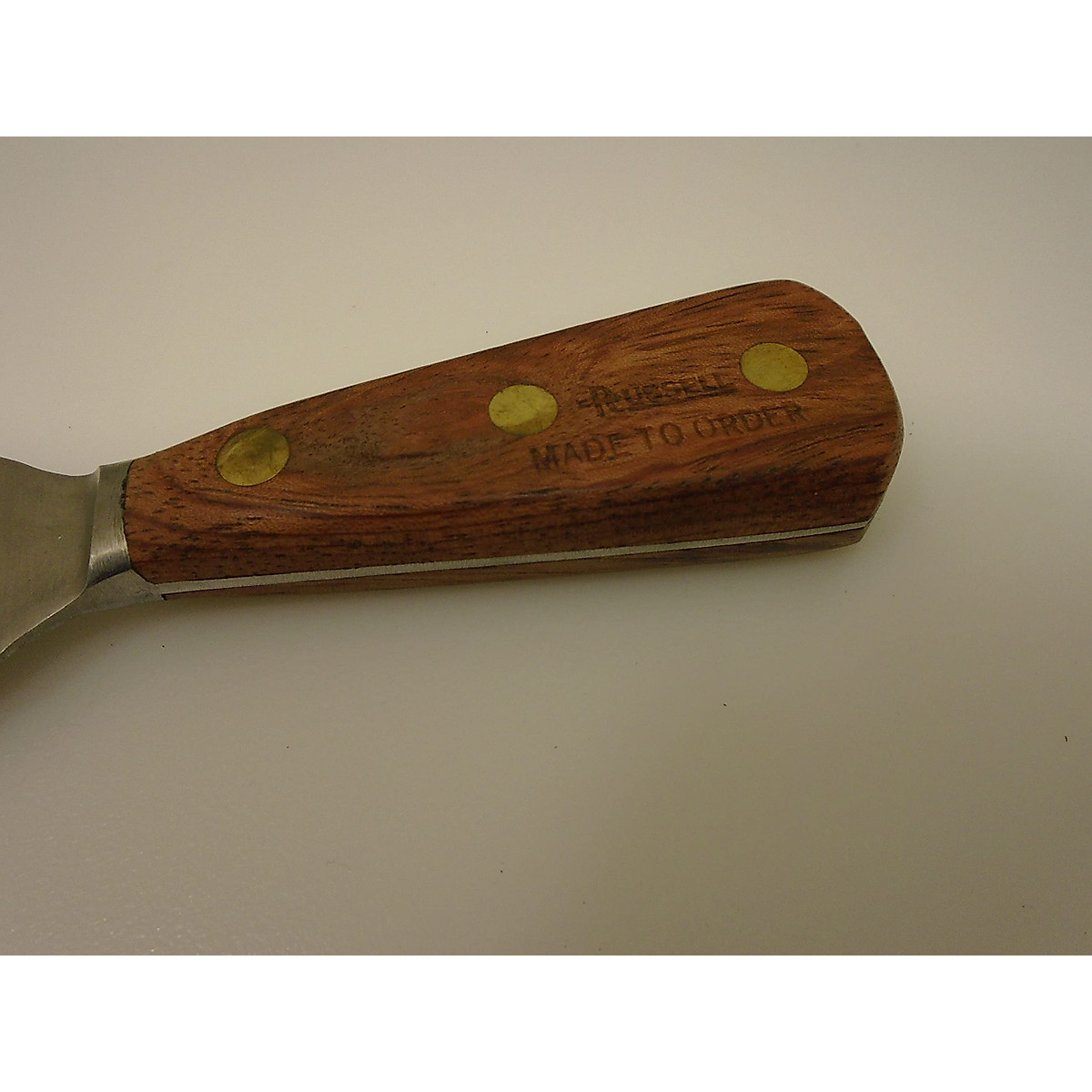 Dexter 3 inch High Carbon Steel Scraper Forged Semi Flex Angled Blade Full Tang with Triple brass rivets 525-3F Wood Handle