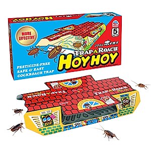 HOY HOY Cockroach Roach Glue Traps - 100 Count Pesticide-Free Indoor Sticky Hygienic Stations Made in Japan