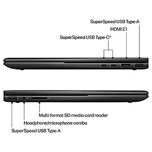 HP 2022 Envy x360 2-in-1 15.6" FHD Touch Screen Laptop, AMD Ryzen 5 5625U, 16GB RAM, 1TB SSD, AMD Radeon Graphics, FHD Camera, Amazon Alexa, Backlit Keyboard, Windows 11, Black, 32GB USB Card