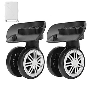 Zerone Double Row Large Wheel,1Pair Outdoor Double Row Large Wheel Drawbar Box Code Case Suitcase Accessory