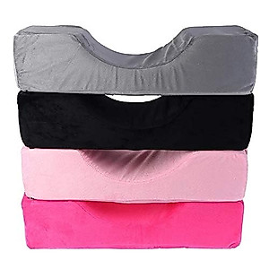 MXC Lash Pillow Neck Support Eyelash Pillow Soft Grafting Eyelashes Memory Foam Eyelash Extension Pillow with Pocket Makeup Salon (Black)