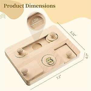 FELISTORY Wooden Foraging Toy for Small Pet - 6 in 1 Interactive Hide Treats Puzzle Snuffle Game, Mental Stimulation Toy for Guinea Pig,Rabbit,Hamster,Hedgehog, Chinchilla, Mouse,Rats,Sugar Gilders