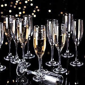 SUNNOW Vastto 6 Ounce Classic Champagne Flute Glass,for Wedding and Party,Set of 12