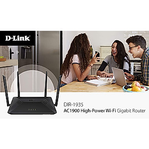 D-Link AC1900 High-Power MU-MIMO Wi-Fi Router - Dual Band Gigabit Gaming Wireless High Speed DIR-1935 (Renewed)