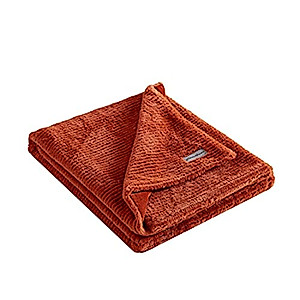 Eddie Bauer- Throw Blanket, Ultra Soft Plush Home Décor, All Season Bedding (Textured Solid Orange, 50 x 60)
