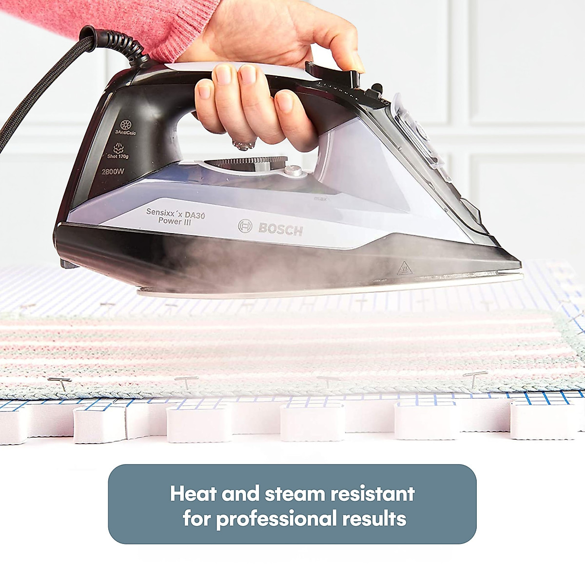 KnitIQ Crochet Blocking Board - Pack of 9 Interlocking Blocking Mats for Knitting and Crochet Accessories, 0.75 Inch Thick, 14 x 13 Inches - Includes 100 T-Pins and Storage Bag for Needlework