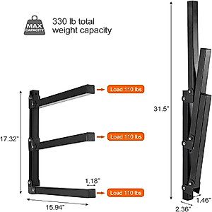 Ultrawall Wall Mount Wood Organizer Racks, Lumber Storage Metal Racks with 3-Level - Indoor & Outdoor Use, 2 Pack
