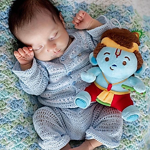 MODI TOYS Baby Krishna (11 inch) Mantra Singing Plush Toy | Ideal for Newborns, Infants, Toddlers, Grandparents | Best for Diwali, Baby Shower, Birthday, Housewarming