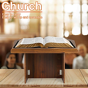 foriy Foldable Desktop Lectern Tabletop Podium Portable Lectern Book Stand Presentation Podium for Churches Restaurants Classrooms Conference Room 26.7''L x 15''W x 18.5''H