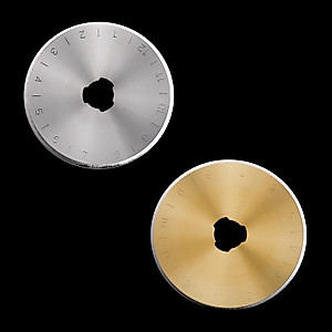 16 Pack 45mm Rotary Cutter Blades, Olfa, Replacement Rotary Blade, Designed for Handcrafting, Art, DIYs, Crafts, Quilting, Scrapbooking, Sewing (8 in Silver Color, 8 in Titanium Plating)