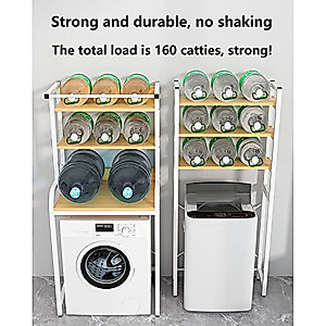 Washing Machine Rack Toilet/Washing Machine Storage Rack 3 Tier Laundry Room Shelf Above, 3 Tier Laundry Room Rack, Washer Storage Utility Rack, Adjustable Bathroom Organization Space Saving