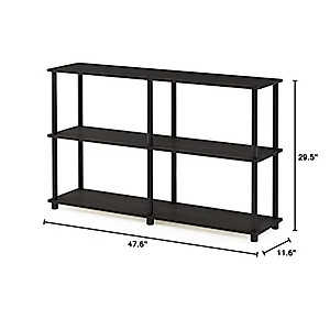 Furinno Turn-N-Tube 3-Tier Double Size Storage Display Rack, Espresso/Black