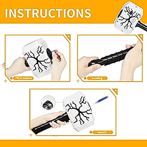 Thor Dart-Blasting Hammer Toys for Nerf Guns-Toys for 5 6 7 8+ Year Old Boys,Kids Roleplay Toy Thunder Mjolnir for with Lights, with 30 Darts