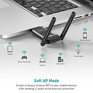 EDUP USB 3.0 WiFi Adapter AC 1300Mbps Long Range High Gain Dual Band Antennas 5.8Ghz/2.4Ghz Wireless Network Adapters for Desktop PC Laptop Support Windows 11/10/8.1/8/7/XP/Vista/Mac 10. 6-10.15