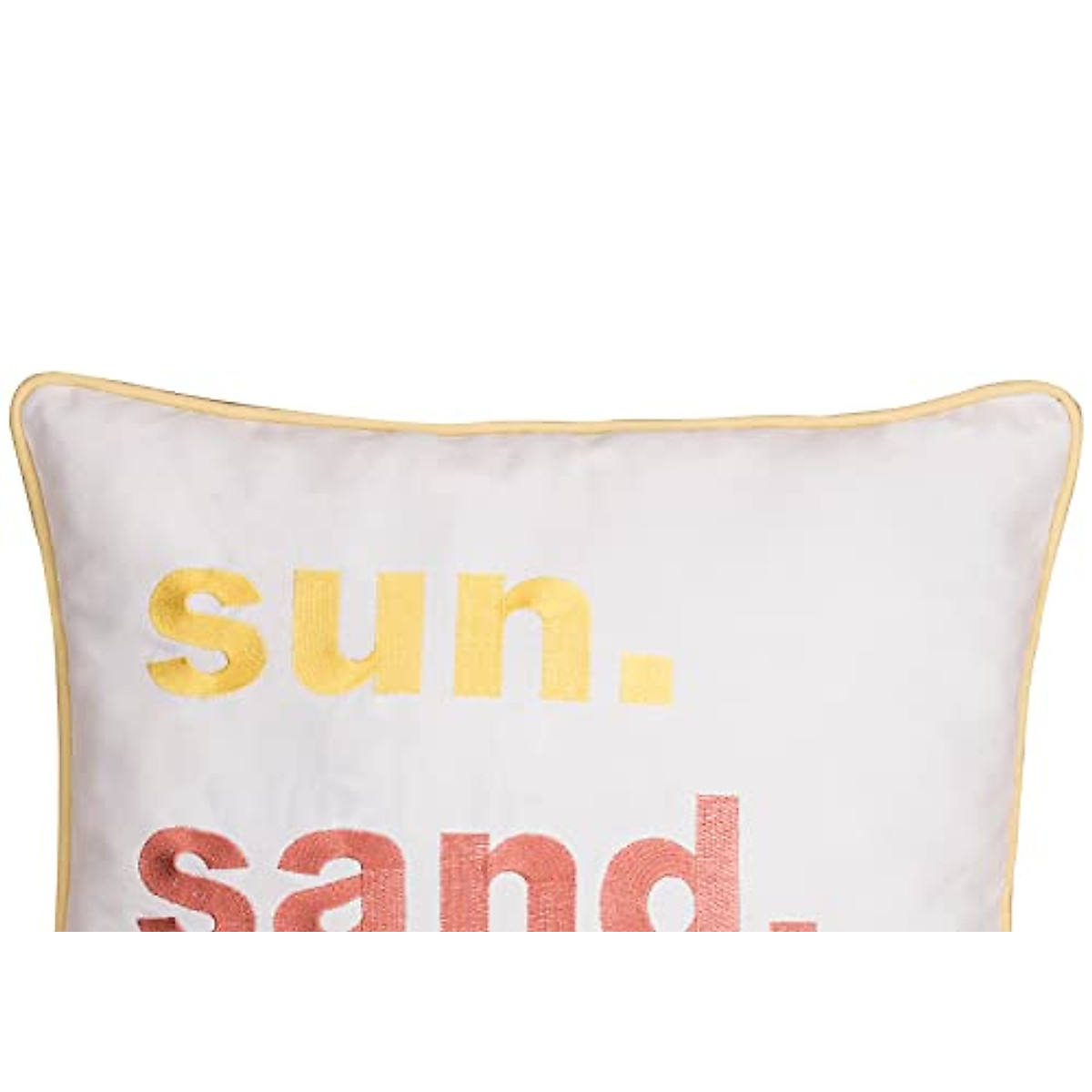 C&F Home Sun, Sand, Repeat Embroidered Pillow 16 x 16 White