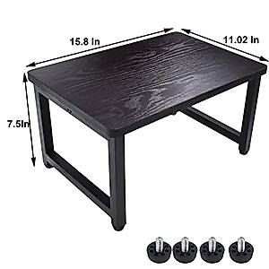TSTWETO Step Stool, Wooden Step Stools for Adults Kids, Wood Bedside Bed Steps for High Beds, Heavy Duty One Stepping Stool for Kitchen Bathroom Bedroom, Hold Up 400 Lbs Capacity -Black