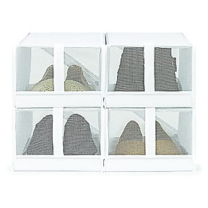 Whitmor White Mesh Shoe Boxes-Set of 4