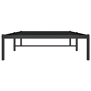 vidaXL Single Bed - Industrial Style - Robust Metal Bed Frame with Metal Slats and Center Legs - Black, Steel, with Extra Underneath Space