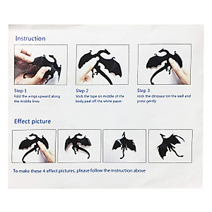 Honbay PVC 3D Dragon Decorative Wall Decals Wall Stickers for Home Wall Decoration