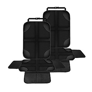 RAIFUJOIE Car Seat Protector for Kids 2 Pack with Non-Slip Function and Seat Side Wings Made of Anti-Stain and Water Proof Durable Oxford and PVC Material Suitable for Most Vehicles