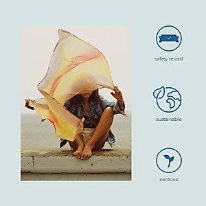 Sarah's Silks Earth Playsilks Set of 4, 100% Silk Toy for Toddlers | Montessori and Waldorf Toys, 35" Large Square Scarves for Dance, Imaginative, and Pretend Play