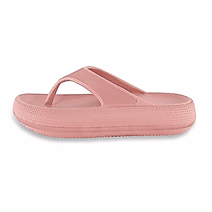 CUSHIONAIRE Women's Fling recovery cloud pool slides sandal with +Comfort, Blush 8
