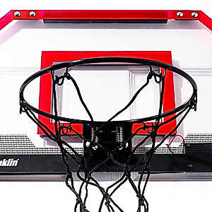 Franklin Sports Over the Door Indoor Basketball Hoop - Kids Mini Hoop for Bedroom - Steel Rim Mini Hoop - Includes Ball and Pump - Red Light Up