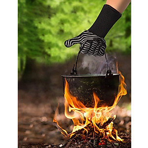 IPROUDER Dutch Oven Lid Lifter, Dutch Oven Lid Stand, Heat Resistant Gloves, Scissor Tongs, Pot Stand, Trivet for Camping, Dutch Oven Tool Combo, BBQ tool set, Outdoor Camping Cooking Accessories