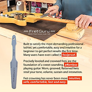 FretGuru Guitar Fret Crowning File - Dual Sided Dagger 2.0 - MD and LG/XL - Ideal for Frets between .080" to .110" wide - Professional Luthier Tool for Electric, Acoustic and Bass Guitars