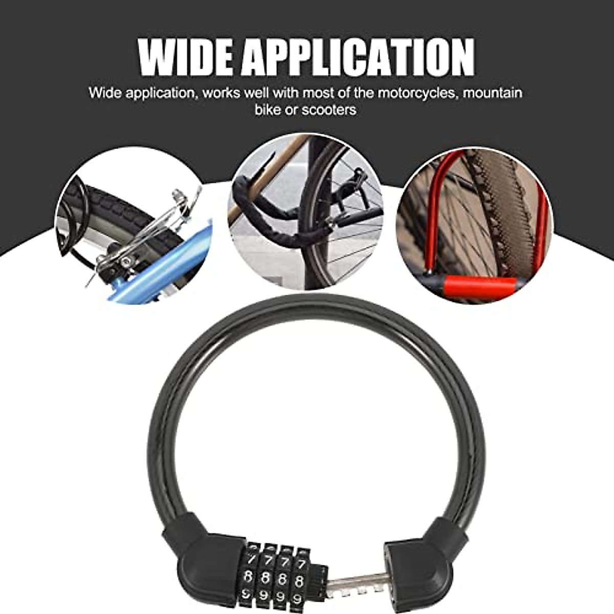 Wear-Resistant Motorcycle Lock Cycling Accessories 2Pcs Wear-Resistant s Convenient Motorcycle Locks Professional Cable Locks Cycle Accessory Bike Cable Lock Cable Bike s