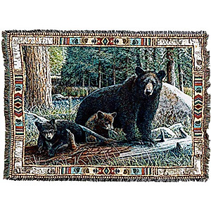 Pure Country Weavers New Discoveries Blanket by Kevin Daniel - Wildlife Lodge Cabin Gift Tapestry Throw Woven from Cotton - Made in The USA (72x54)