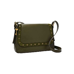 Fossil Women's Harper Eco-Leather Large Flap Crossbody Purse Handbag, Green Moss (Model: ZB1569376)