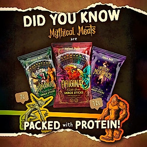 Mythical Meats Original Exotic Flavor Sampler Pack – 10 Exotic Game and Beef Snack Sticks – Dried & Dehydrated Meats Seasoned to Perfection – High Protein Snacks