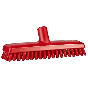 Vikan, Red Deck Scrub,Waterfed,Stiff,11",PP/PBT, 7041