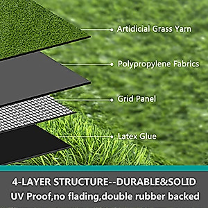 Falflor Artificial Trurf Area Rug 2.1' X 6' Grass Outdoor Rug Synthetic Grass Rug for Deck Realistic Fake Grass Turf Mat Indoor Outdoor Patio Mat Carpet Runner for Garden Balcony