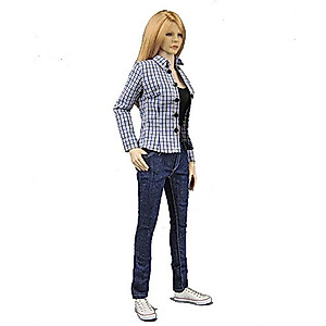 HiPlay 1/6 Scale Female Figure Doll Clothes, Handmade Full Suit, Jacket + Blouse + Pants + Belt Outfit for 12" Female Action Figure CM007(A)