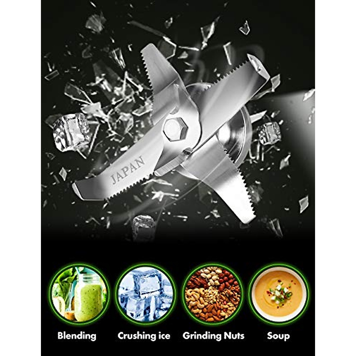 Wantjoin Professional Blender Commercial Soundproof Quiet blender Removable shield for Crushing ice,smoothie,puree,Blender for kitchen