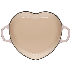 Le Creuset Signature Enameled Cast Iron Figural Heart Cocotte, 2 Quart, Shell Pink with Stainless Steel Knob