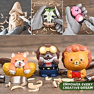 IMYMEE Wood Whittling Kit for Beginners-Complete Whittling Set with 4pcs Wood Carving Knives & 8pcs Basswood Wood Blocks-Perfect Wood Carving Kit Set-Includes Wood Carving Tools for Adults and Kids