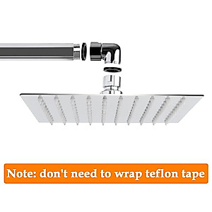 90 Degree Shower Head Elbow Adapter, ZESE Chrome Handhold Shower Arm Extension Elbow Connector for Wall-mounted Shower or Handheld Showerhead