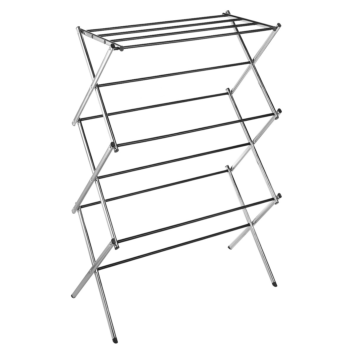 Whitmor 11-Bar Folding Clothes Top Shelf-Indoor and Outdoor-Chrome Drying Rack, 9 Hanging