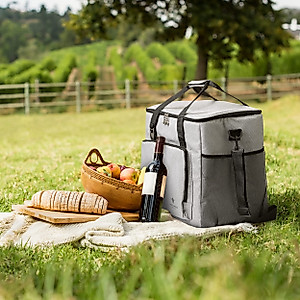 Large Soft Sided Cooler Bag - Portable, Collapsable, Insulated, and Leak Proof - 60 Can 40L Capacity Ice Chest - Great Coolers for Travel, Camping, Picnics, Tailgate, Beach, Boats, or Cars