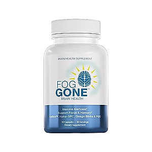 Fog Gone Brain Health Supplement | Nootropic Formula Helps Clear Brain Fog & Cognitive Brain Fatigue | Aids in Boosting Focus, Concentration & Clarity | Caffeine-Free | 30-Day Supply