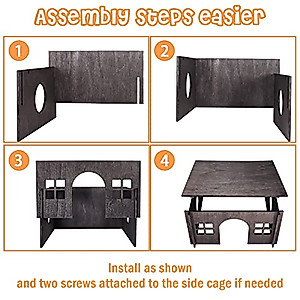 Hamster Hideout,Wooden Hamster House with Windows,Detachable and Large Size Suitable for Two Guinea Pig Hideout, Ventilated wood Habitats Decor for Chinchilla, Hamster Mice Gerbils Mouse -Walnut Color