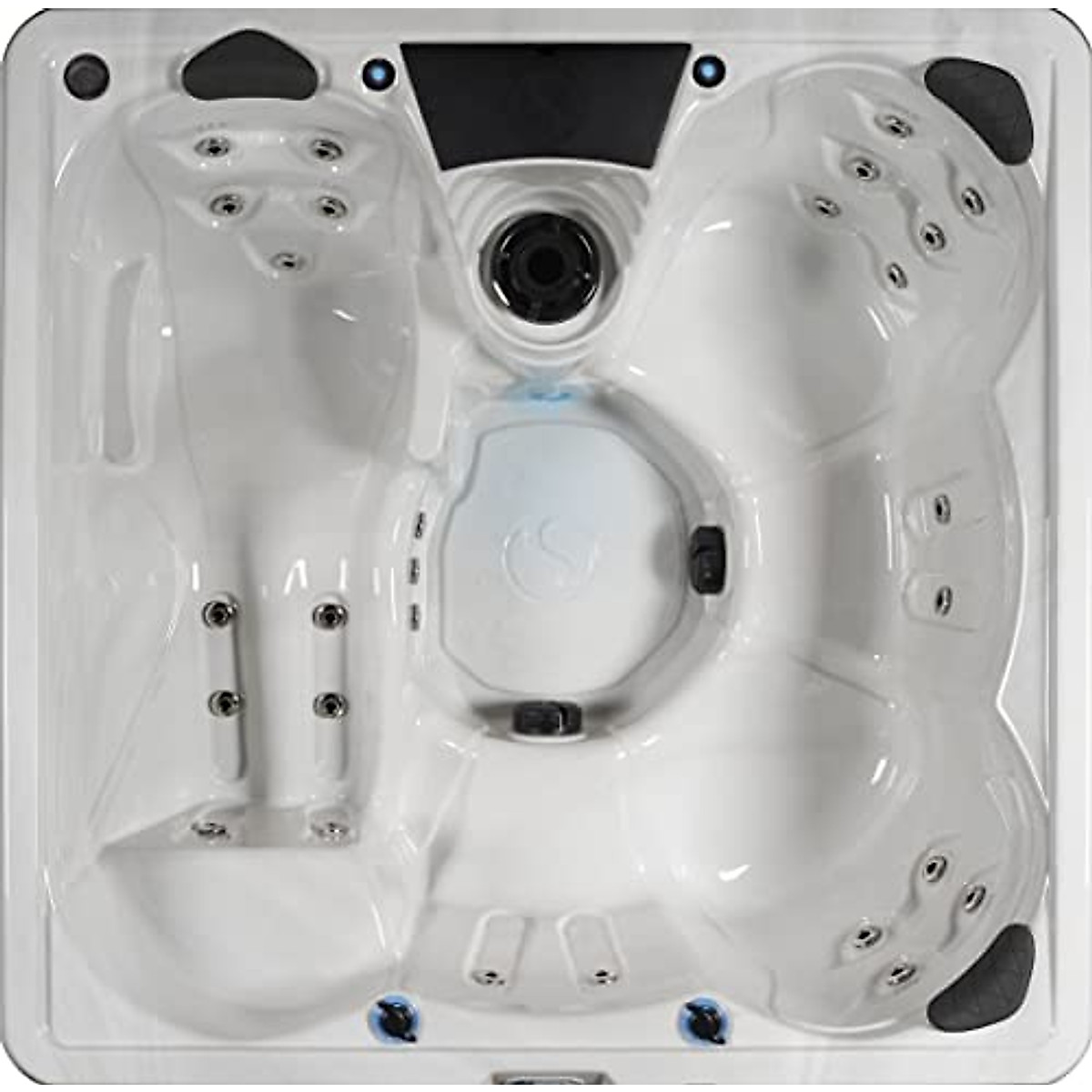 Essential Hot Tubs 28-Jet Edgewater Hot Tubs, Seats 5-6, with Lounger, Driftwood