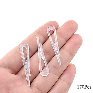 Hao Pro 38mm Length Clear Plastic Alligator Clip Easy Storage Securely Clip Prevent Damage Fabric Flexible Material U Shape Transparent Garment Clips 170 Pieces for Folding Ties Socks Pants Shirts