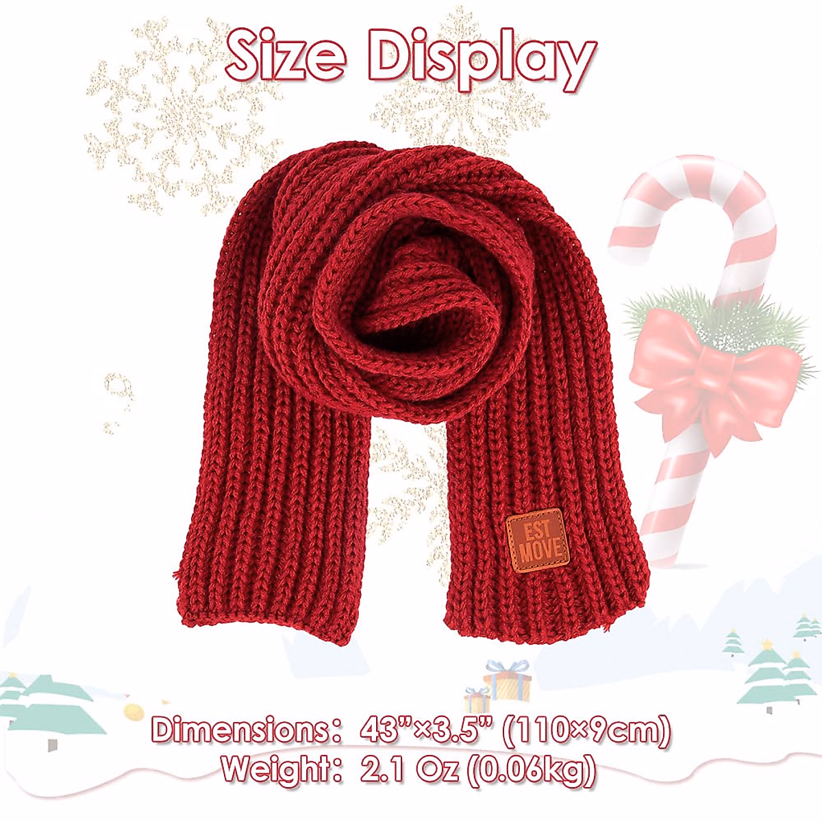 SlowTon Dog Knitted Scarf, 2 Pack Dog Warm Bandanas, Christmas Winter Holiday Decoration Scarf for Small Medium Large Dogs (Red, Green)