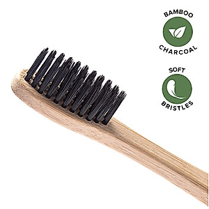 Greenzla Biodegradable Bamboo Toothbrushes, 12 Pack Sturdy BPA Free Soft Bristles Toothbrushes for Adults with Toothbrush Travel Case & Charcoal Dental Floss, Organic & Compostable Wooden Toothbrushes