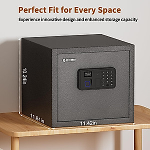 Billconch Smart Gun Safe for Multiple Pistols - Automatic Lock Safe Box with LCD Display/Voice Guide, Quick Access Unlock with Fingerprint/Keypad/Key/App, Biometric Handgun Safe for Money Valuables