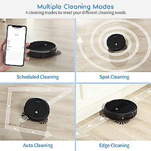 AIRROBO Robot Vacuum Cleaner, 2600Pa Strong Suction Power Robotic Vacuums, WiFi Connected, App Control, Works with Alexa and Google Home, Self Charging, Ideal for Hard Floor, Carpet, Pet Hair, P10